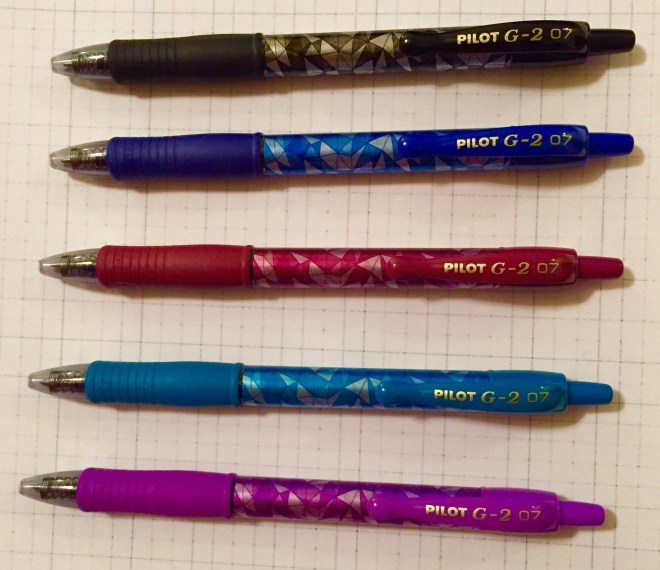 Colors Review: Pilot G-2 Mosaic Collection (blue, green, red, and ...